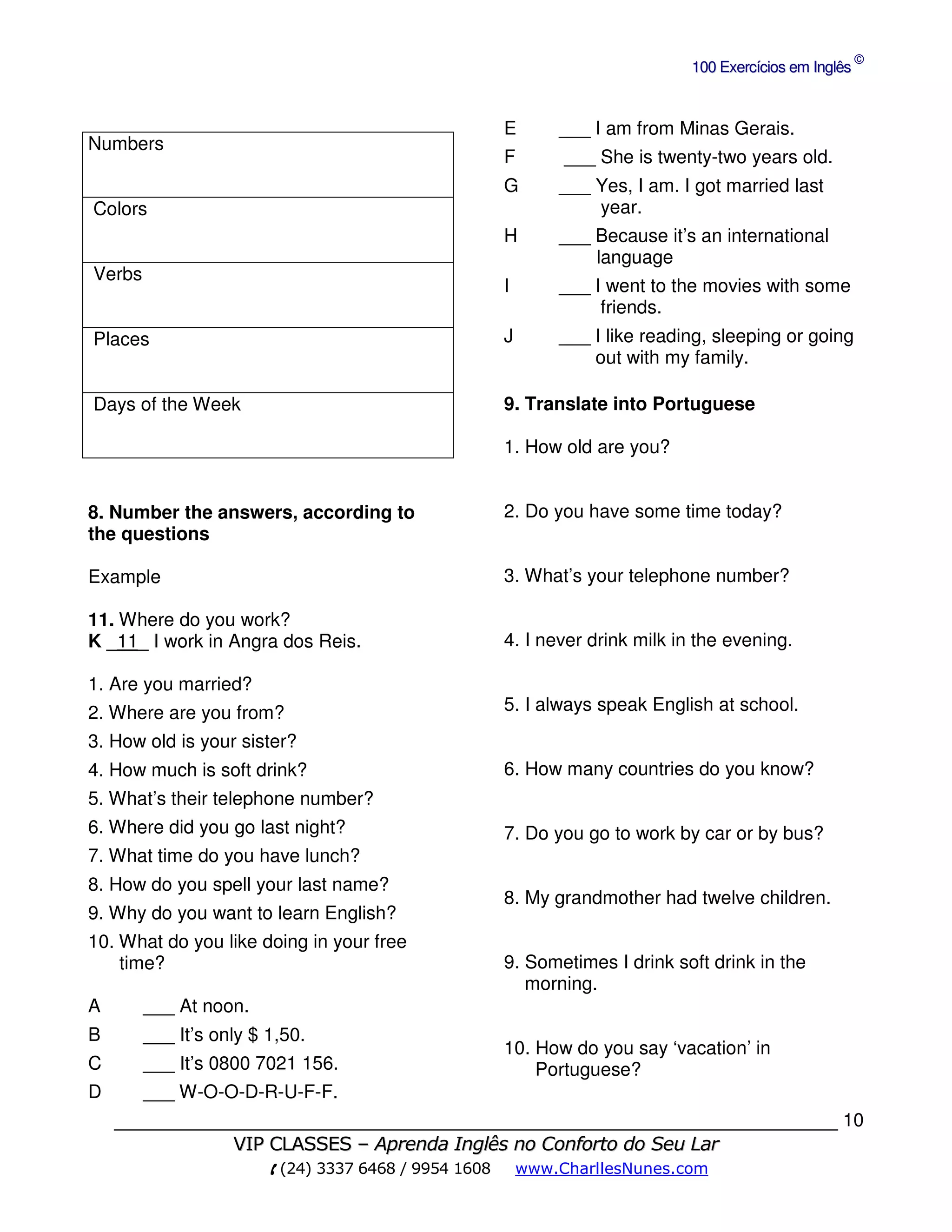 Teste de ingles com gabarito | PDF