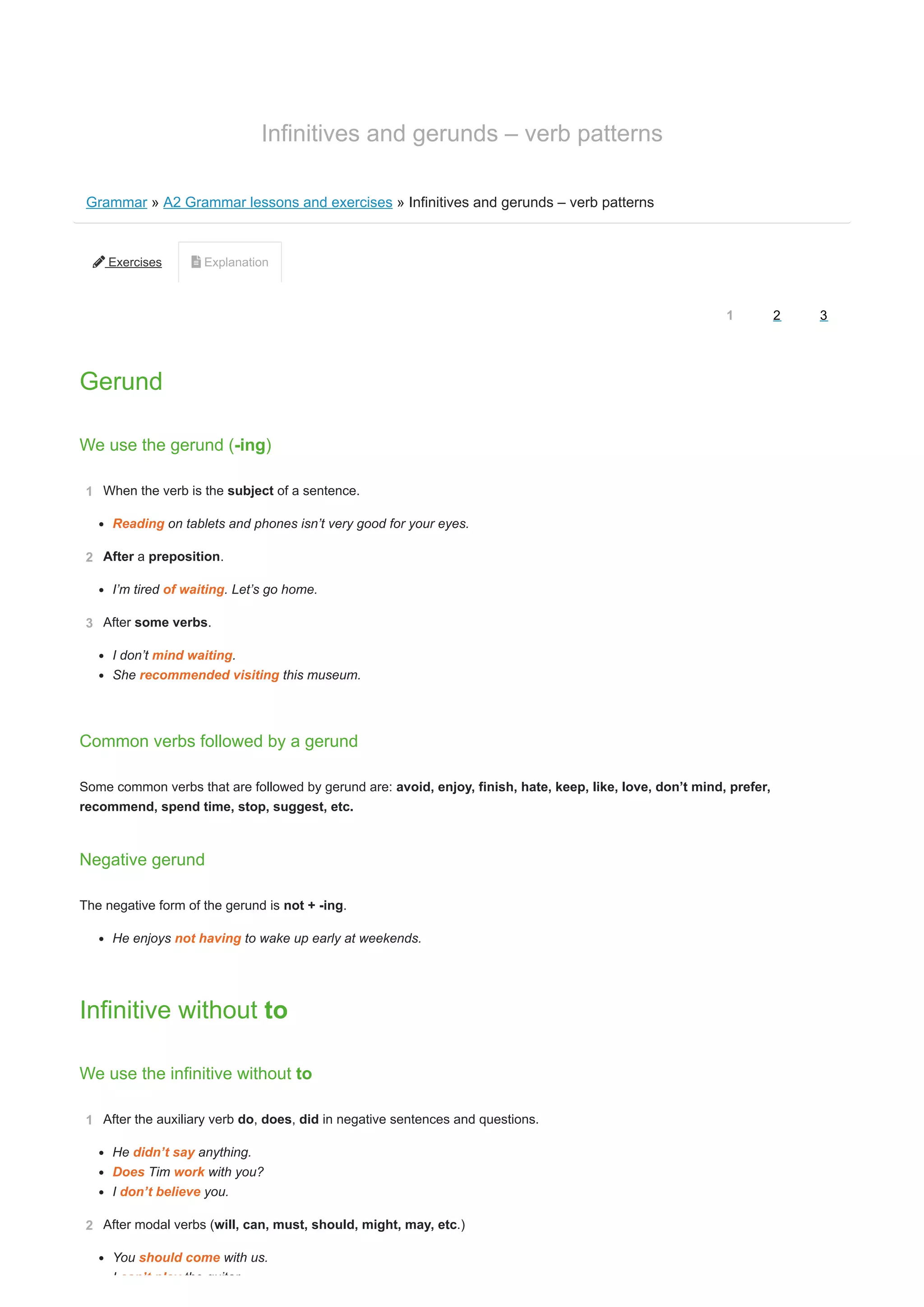 GERUNDS AND INFINITIVE | PDF