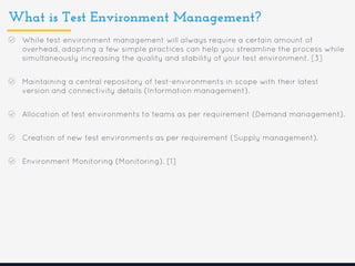 Test Environment Management | PDF