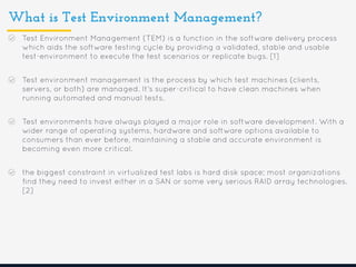 Test Environment Management | PDF