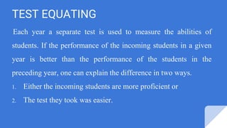 Test equating using irt. final | PPTX