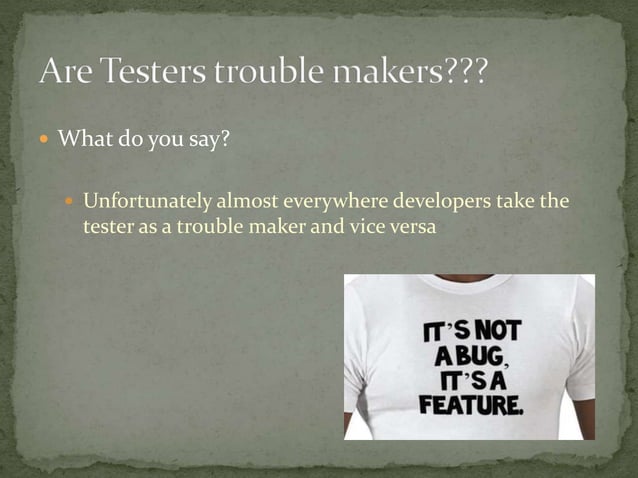 Tester vs. Developer | PPTX | Technology & Computing