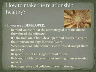 Tester vs. Developer | PPTX | Technology & Computing