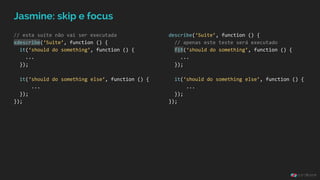 Testes unitários de JS com Jasmine e Karma | PPTX