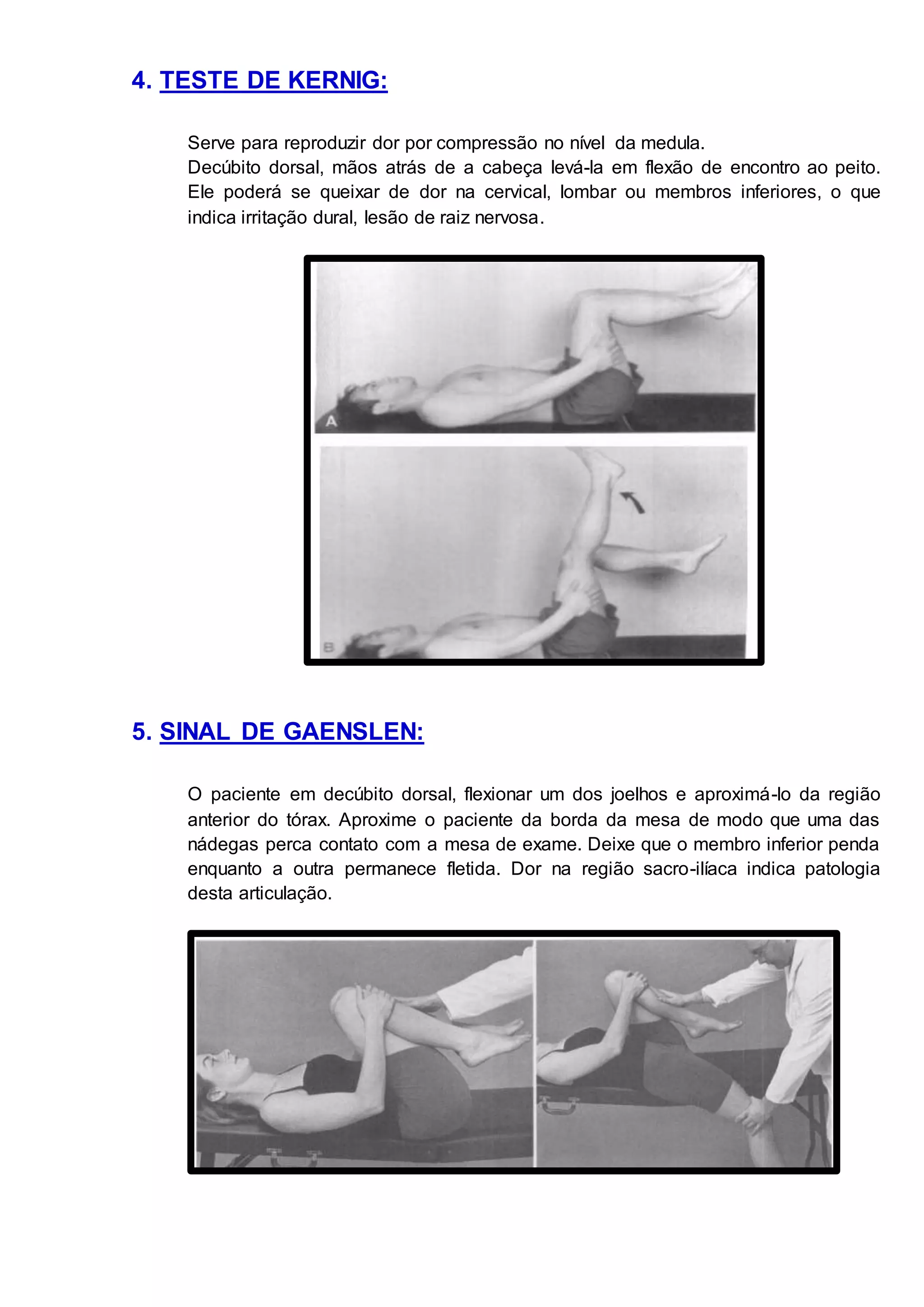 Testes especiais de coluna lombar e pelve em Fisioterapia | DOCX