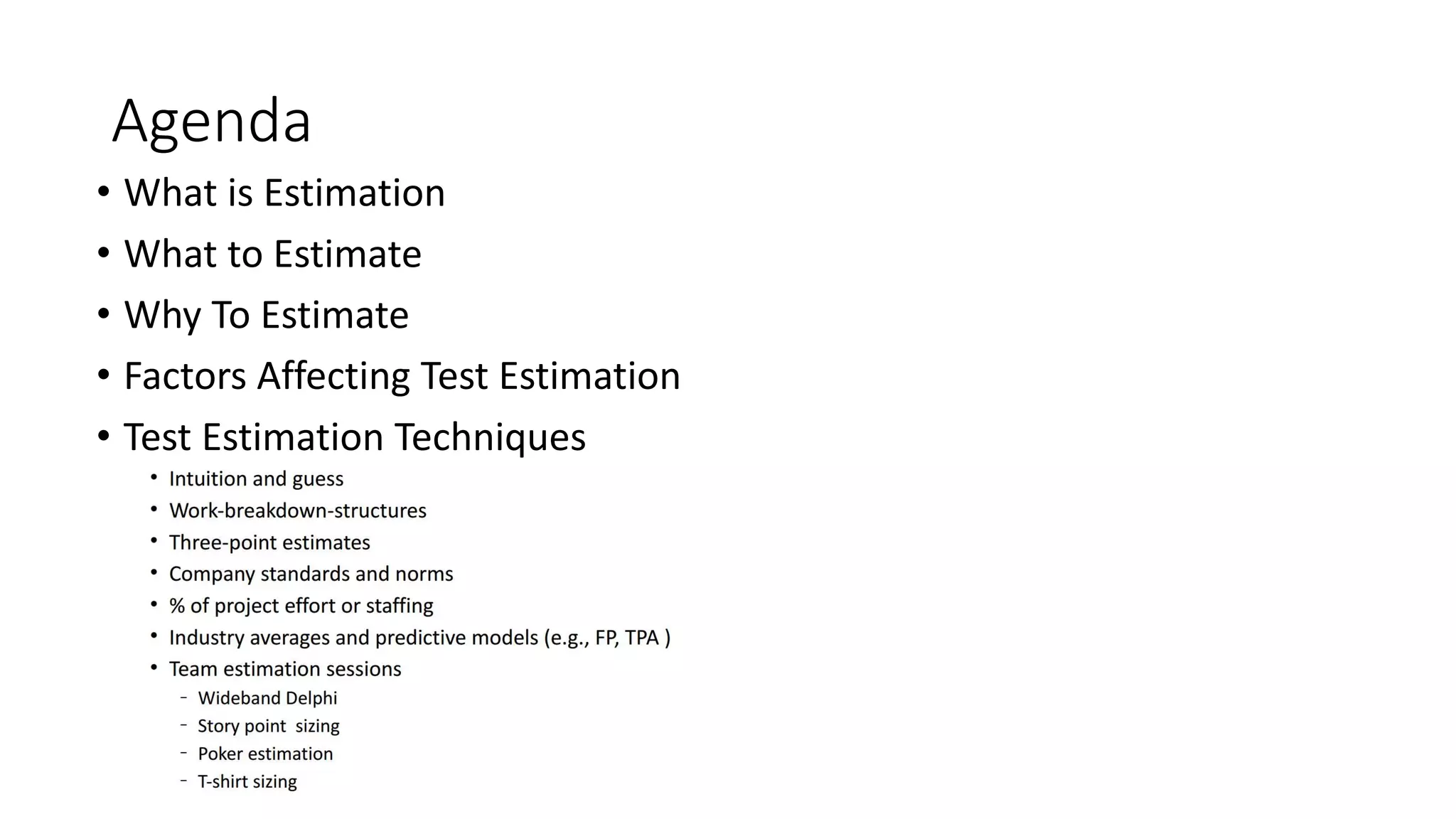 Test estimation session | PPT