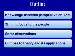 Test & evaluation = the knowledge factory | PPT