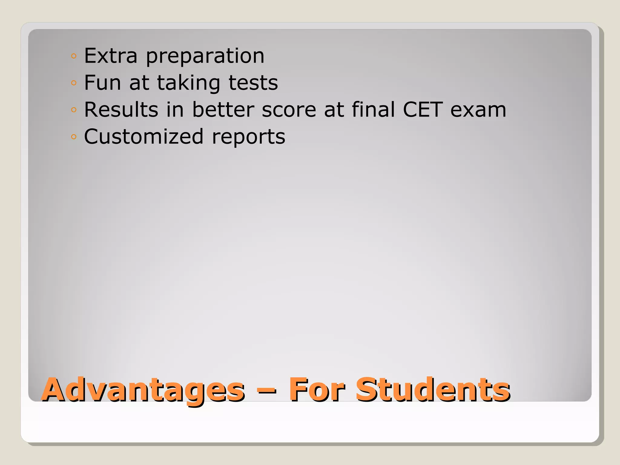 Testfig – mcq application | PPT