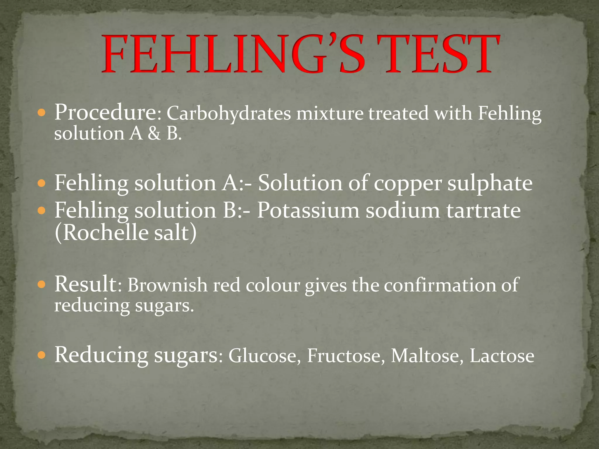 Test for carbohydrates, qualitative test of carbohydrates ...