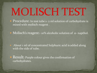 Test for carbohydrates, qualitative test of carbohydrates ...