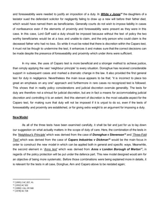 Various tests for duty of care | DOCX