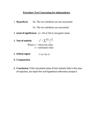 Test for independence | PDF