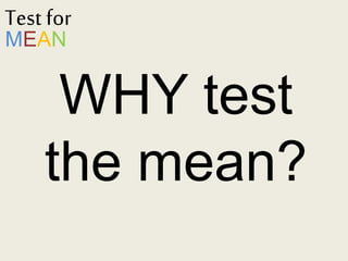 Test for mean | PPTX