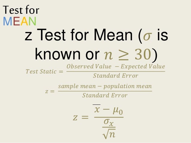Test for mean