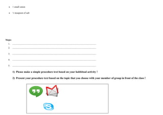 Test for procedure text (writing test) | PPT