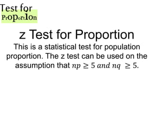 Test for proportion | PPTX