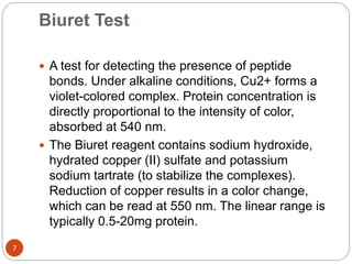 Test for protein quantification | PPTX