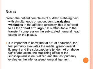 Dead Arm Syndrome Test