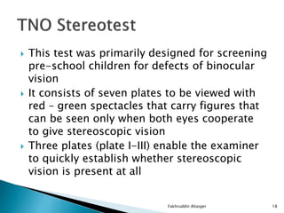 Test for stereopsis | PPTX