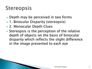 Test for stereopsis | PPTX