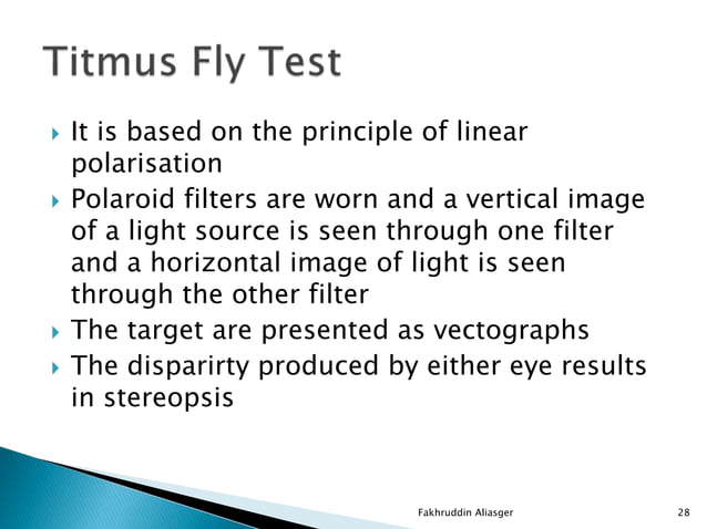 Test for stereopsis | PPTX | Eye and Vision Conditions | Diseases and ...