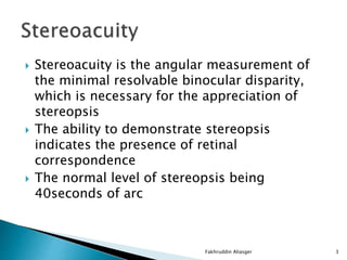 Test for stereopsis | PPTX