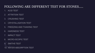 Test for stones | PPTX