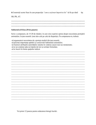 Test fraza cl_8 romana | DOCX