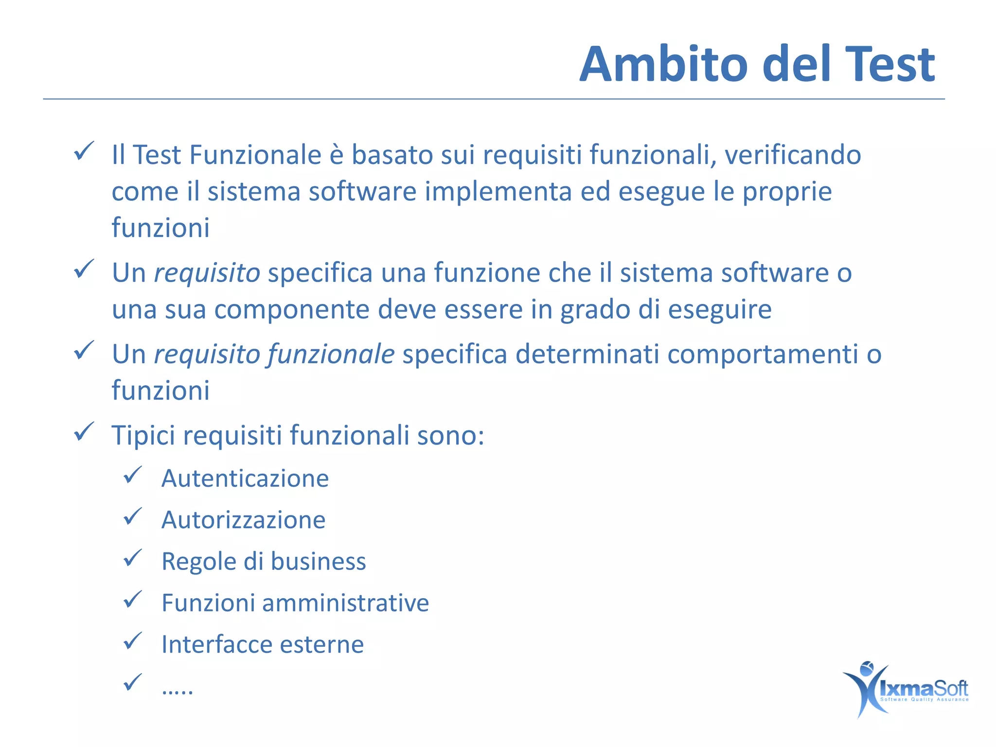 Test Funzionale | PPT