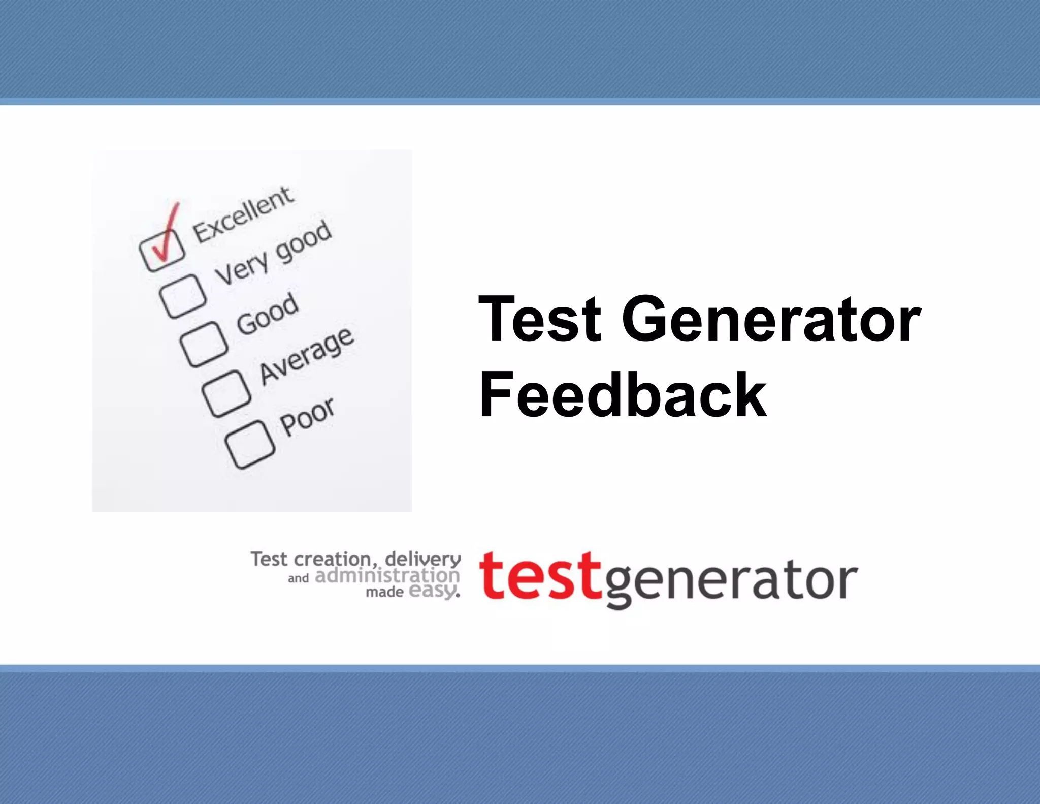 Test generator feedback | PDF