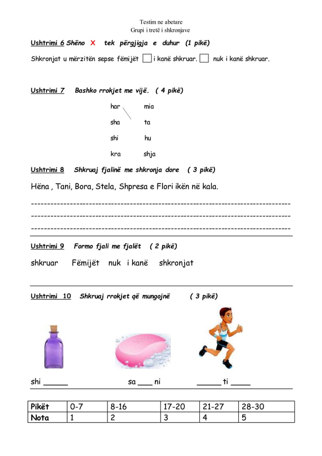 Test ne abetare | DOCX