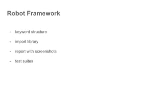 Appium & Robot Framework | PPT