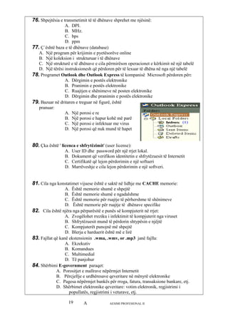 Testi i Matures 2011 A | DOC