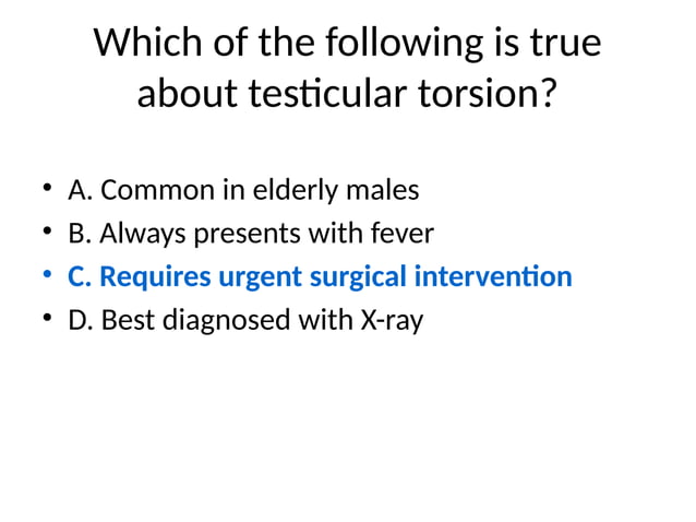 Testicular Cancer Question Mcqs 1 Pptx