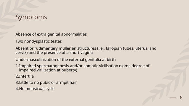 testicular feminization syndrome/ Androgen insensitivity syndrome | PPTX