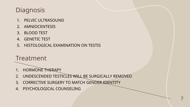 testicular feminization syndrome/ Androgen insensitivity syndrome | PPTX