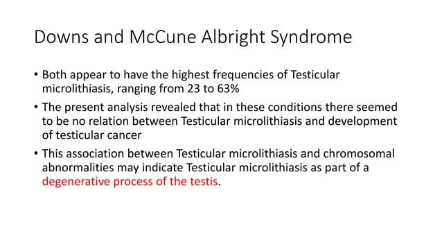 Testicular Microlithiasis Pptx