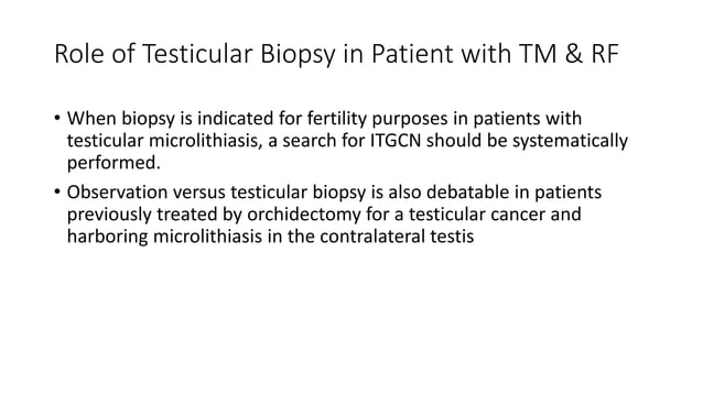 Testicular Microlithiasis Pptx