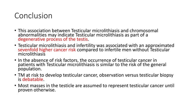 Testicular Microlithiasis Pptx