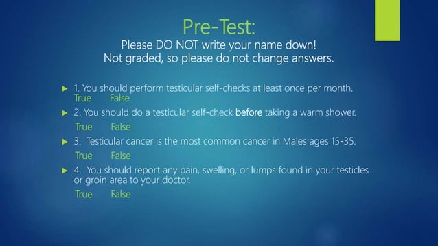 Testicular Self Exam Presentation | PPTX | Reproductive Health ...