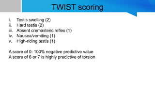 Testicular torsion/ Torsion of testes | PPT
