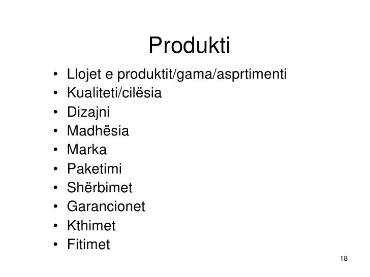 Testi i dyte marketingu mix produkti