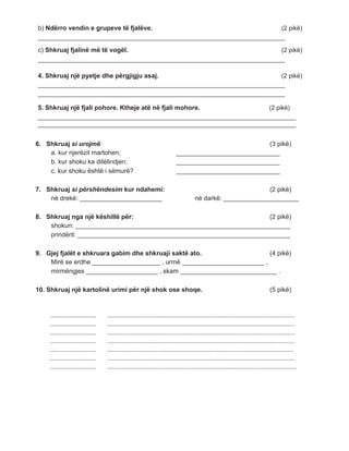 Testime ne-lenden-e-gjuhes-shqipe-per-klasat-fillore | PDF