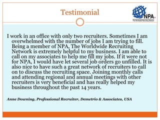 NPA WORKS! Testimonials | PPT
