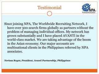 NPA WORKS! Testimonials | PPT