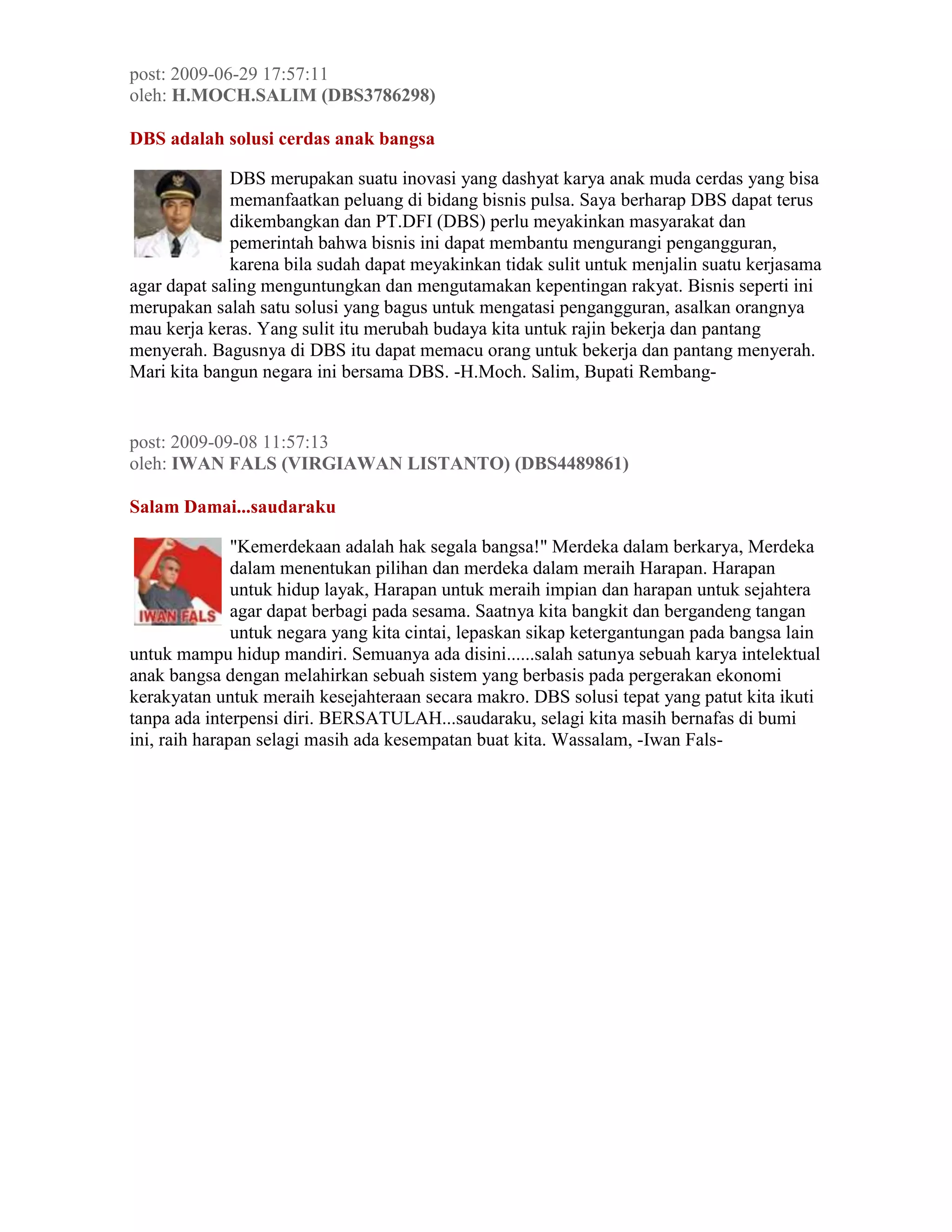 Testimoni mitra dbs | DOCX