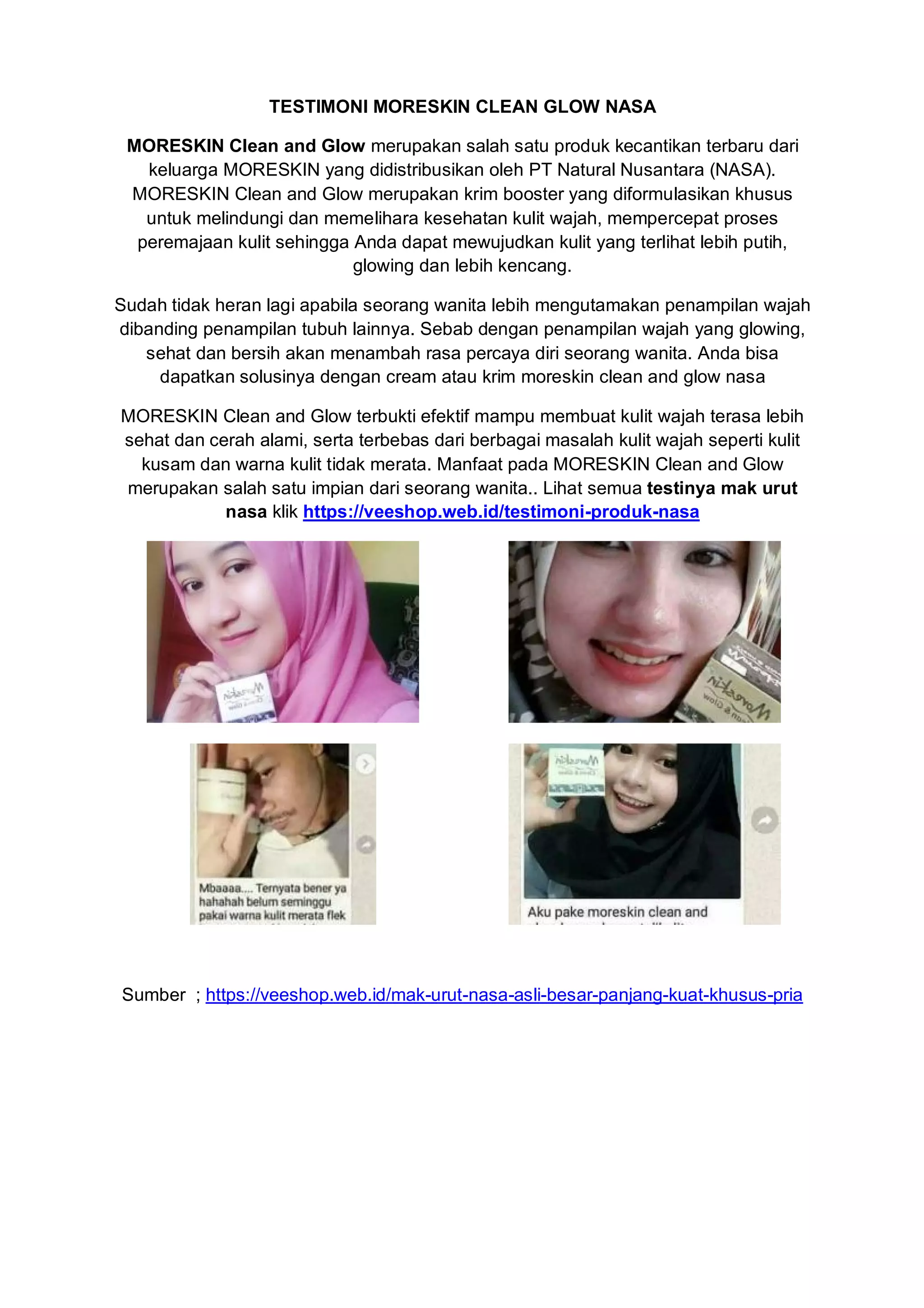 Testimoni moreskin glow | PDF