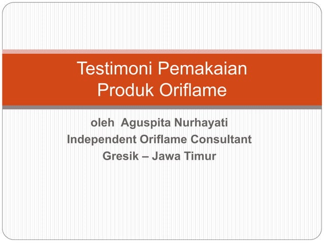 Testimoni pemakaian produk oriflame | PPT
