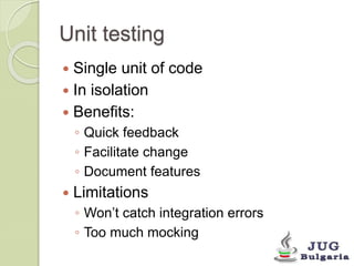 Test it! Unit, mocking and in-container Meet Arquillian! | PPTX