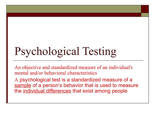 psychological Testing | PPT